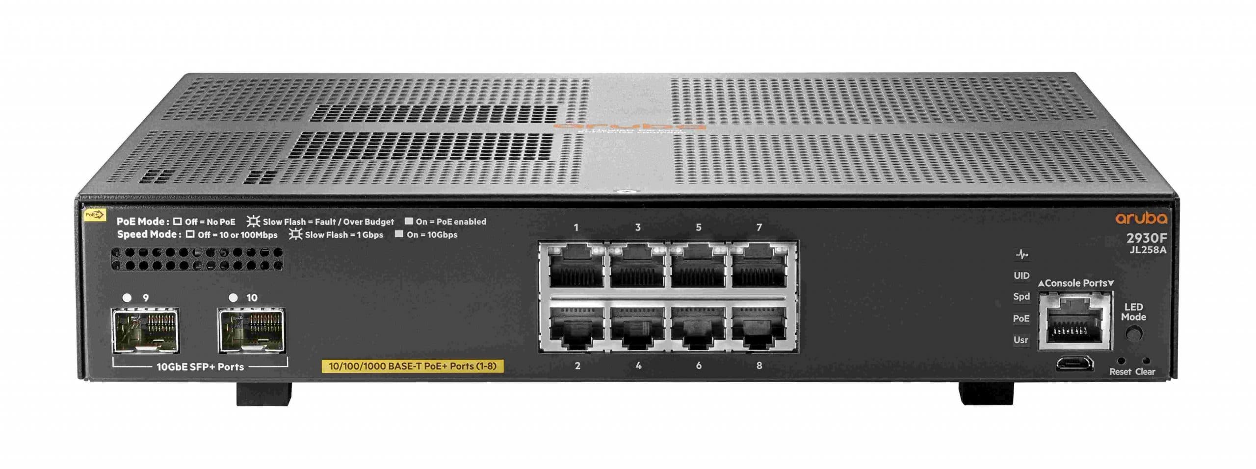 Thiết Bị Chuyển Mạch Switch Aruba 2930F 8G PoE+2SFP+TAA (JL692A)